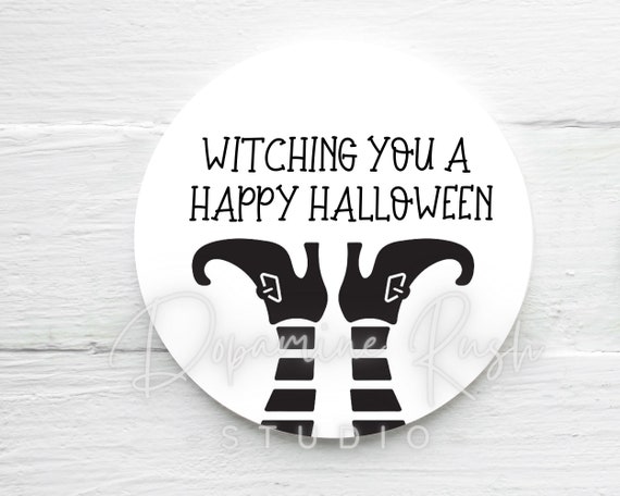 Printable Witching You A Happy Halloween Cookie Tags - Etsy