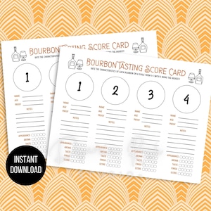 Printable Bourbon Tasting Bundle, Bourbon Tasting Party, Bourbon ...