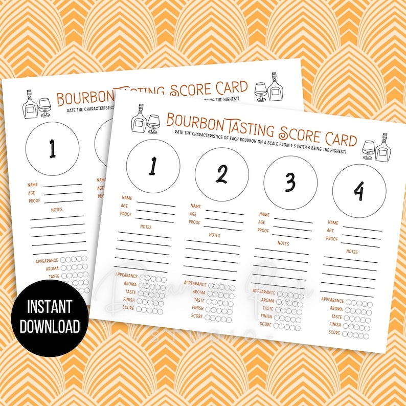 Printable Bourbon Tasting Bundle, Bourbon Tasting Party, Bourbon ...