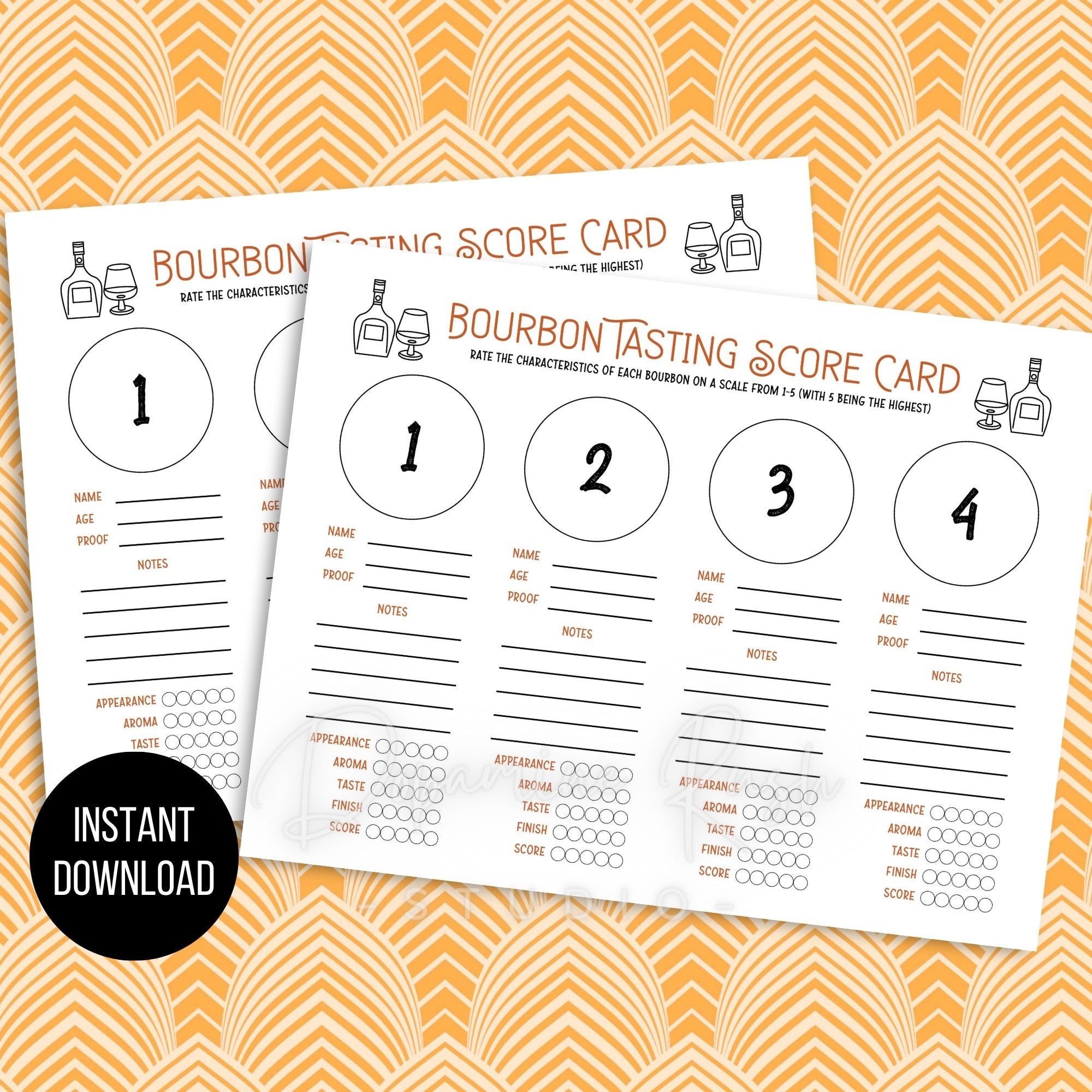 Printable Bourbon Tasting Bundle, Bourbon Tasting Party, Bourbon ...