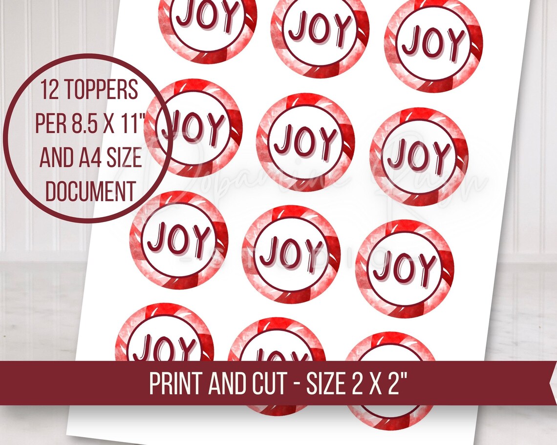 Printable Christmas Cupcake Toppers Printable Christmas - Etsy