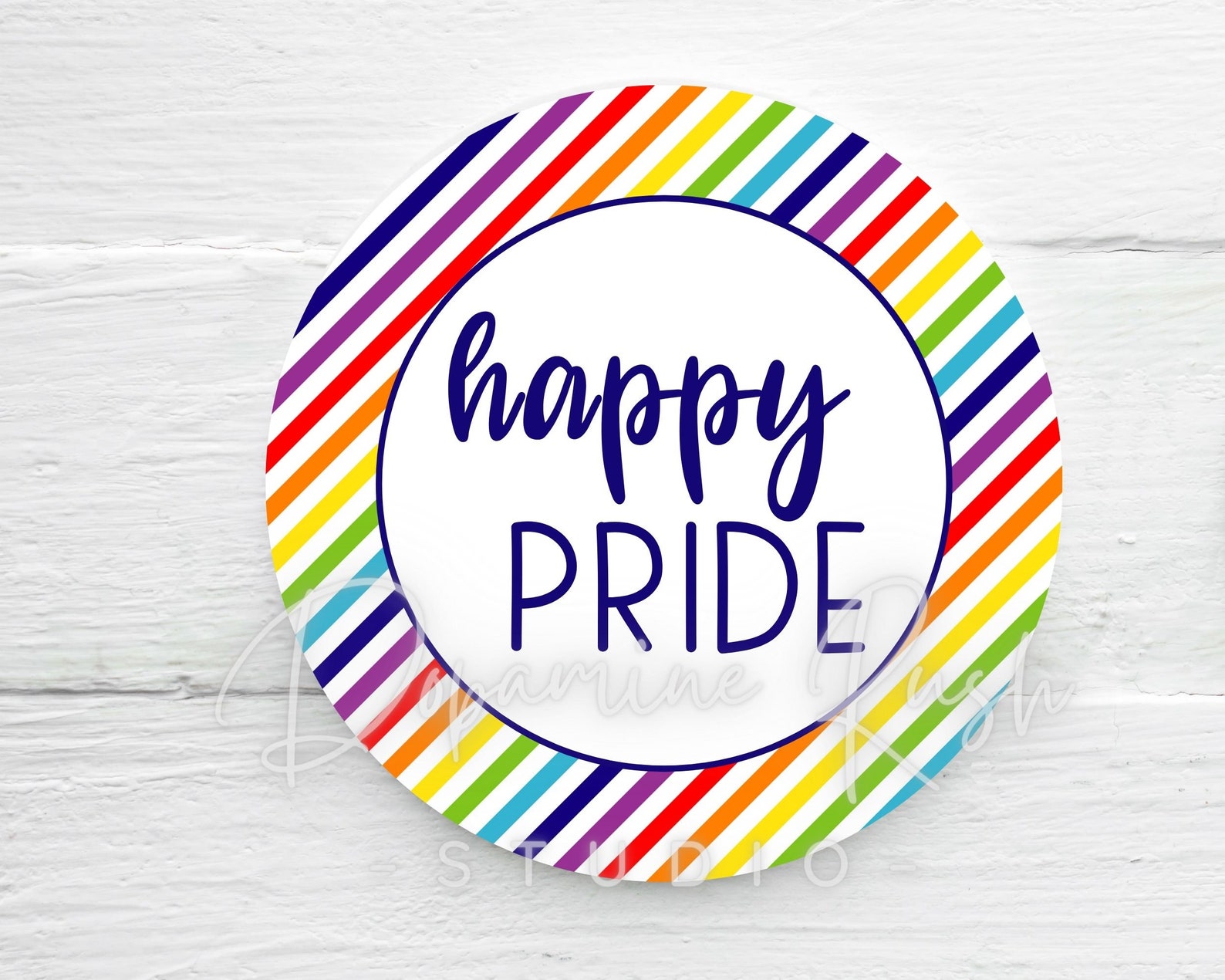 Printable Pride Round 2" Cookie Tags, Happy Pride Cupcake Toppers ...