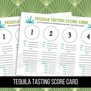 Printable Tequila Tasting Score Card for 4 Tequilas, Tequila Tasting ...