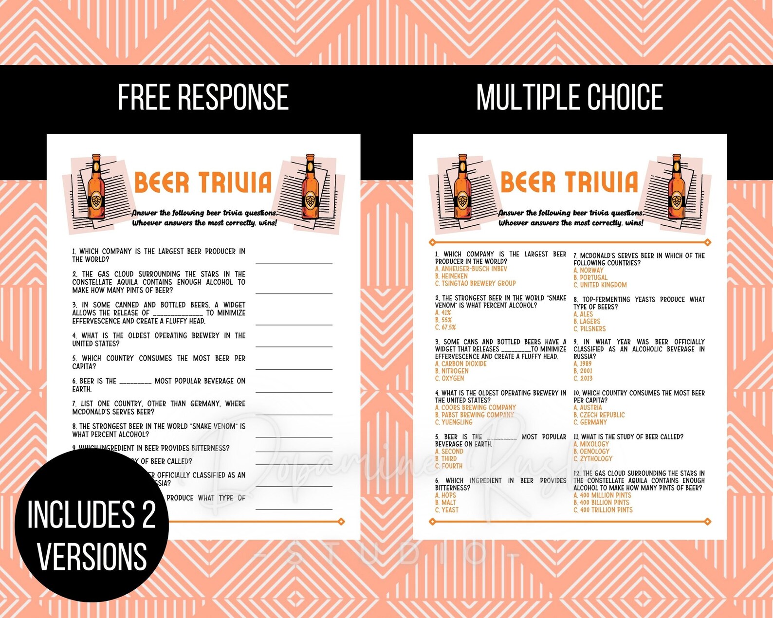 Printable Beer Trivia, Beer Games, Downloadable Beer Games, Bar Trivia ...