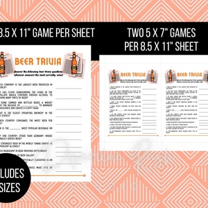 Printable Beer Trivia, Beer Games, Downloadable Beer Games, Bar Trivia ...