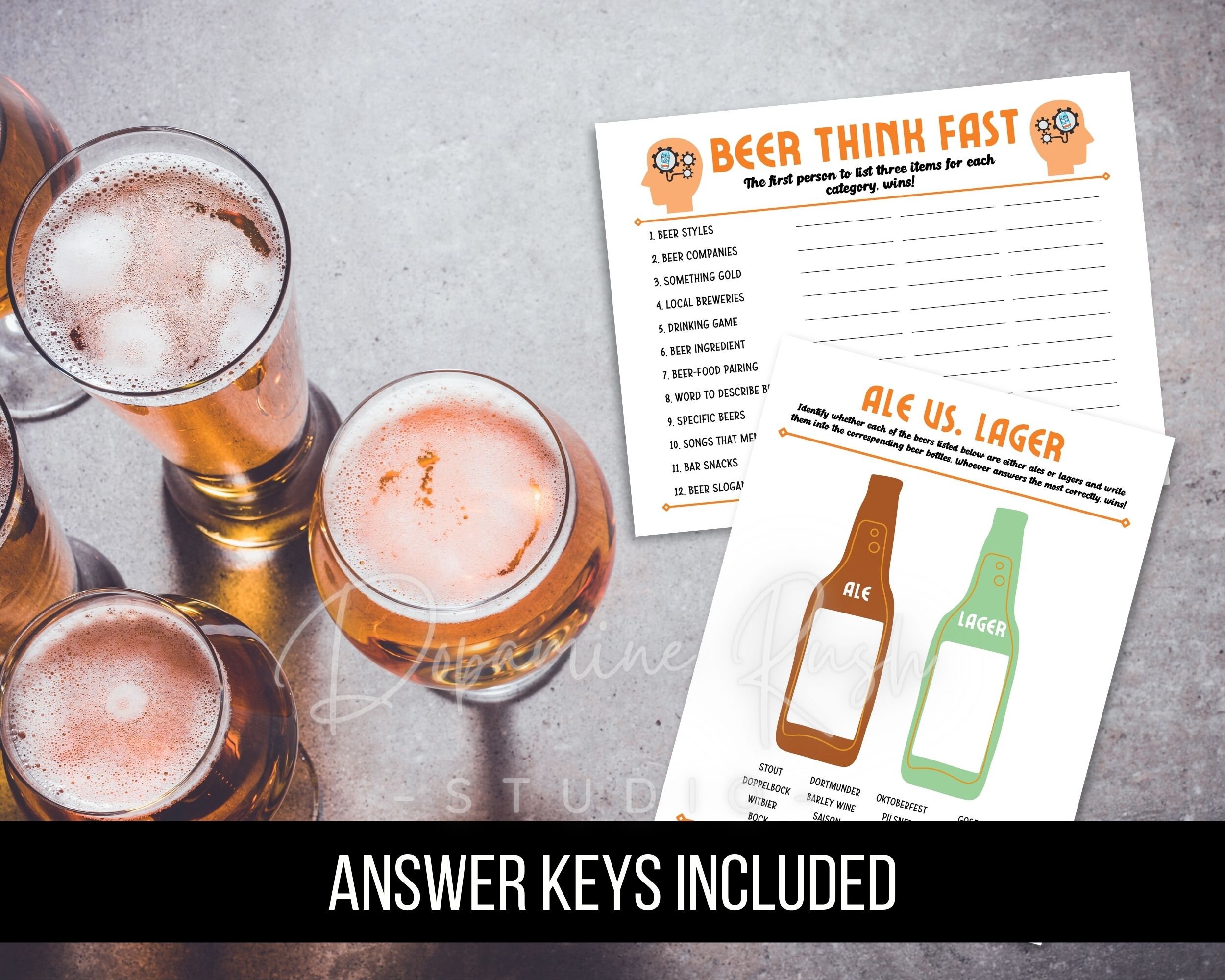 Printable Beer Bundle, Beer and Brewery Games, Downloadable Beer Games ...