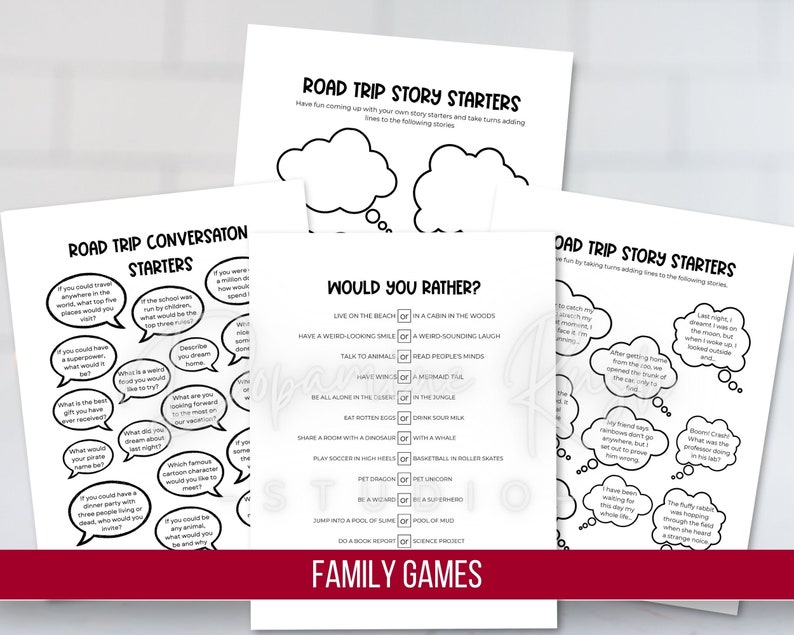 Printable Road Trip Games, Road Trip Games for Kids, Family Games ...