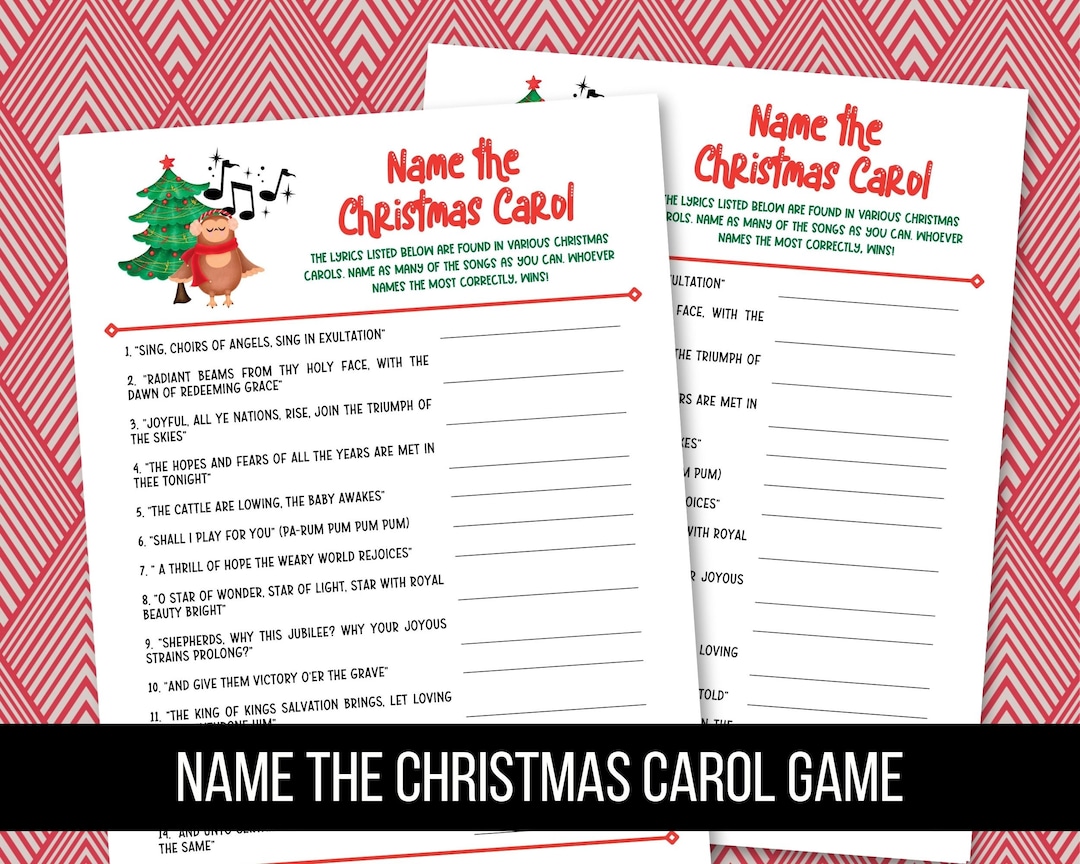 Printable Name the Christmas Carol Game, Religious Christmas Song ...