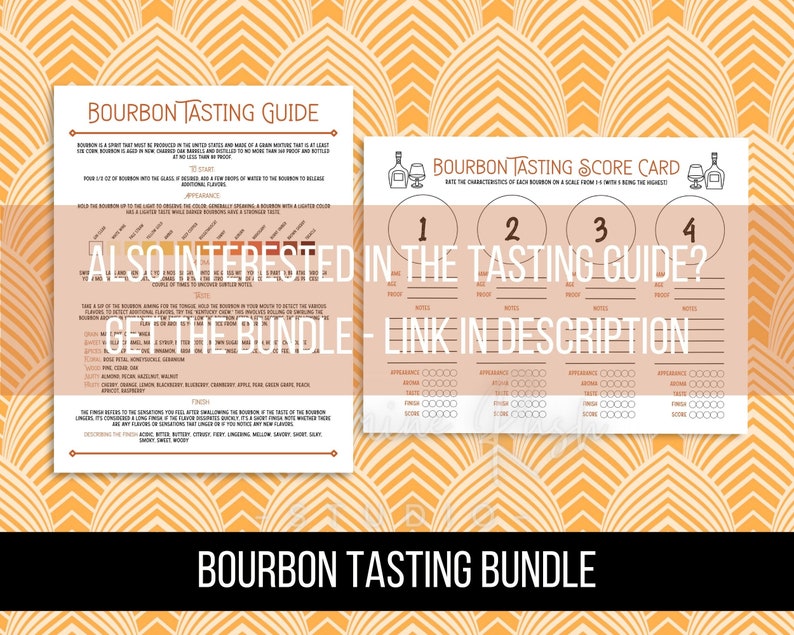 Printable Bourbon Tasting Score Card, Bourbon Score Card for 4 ...