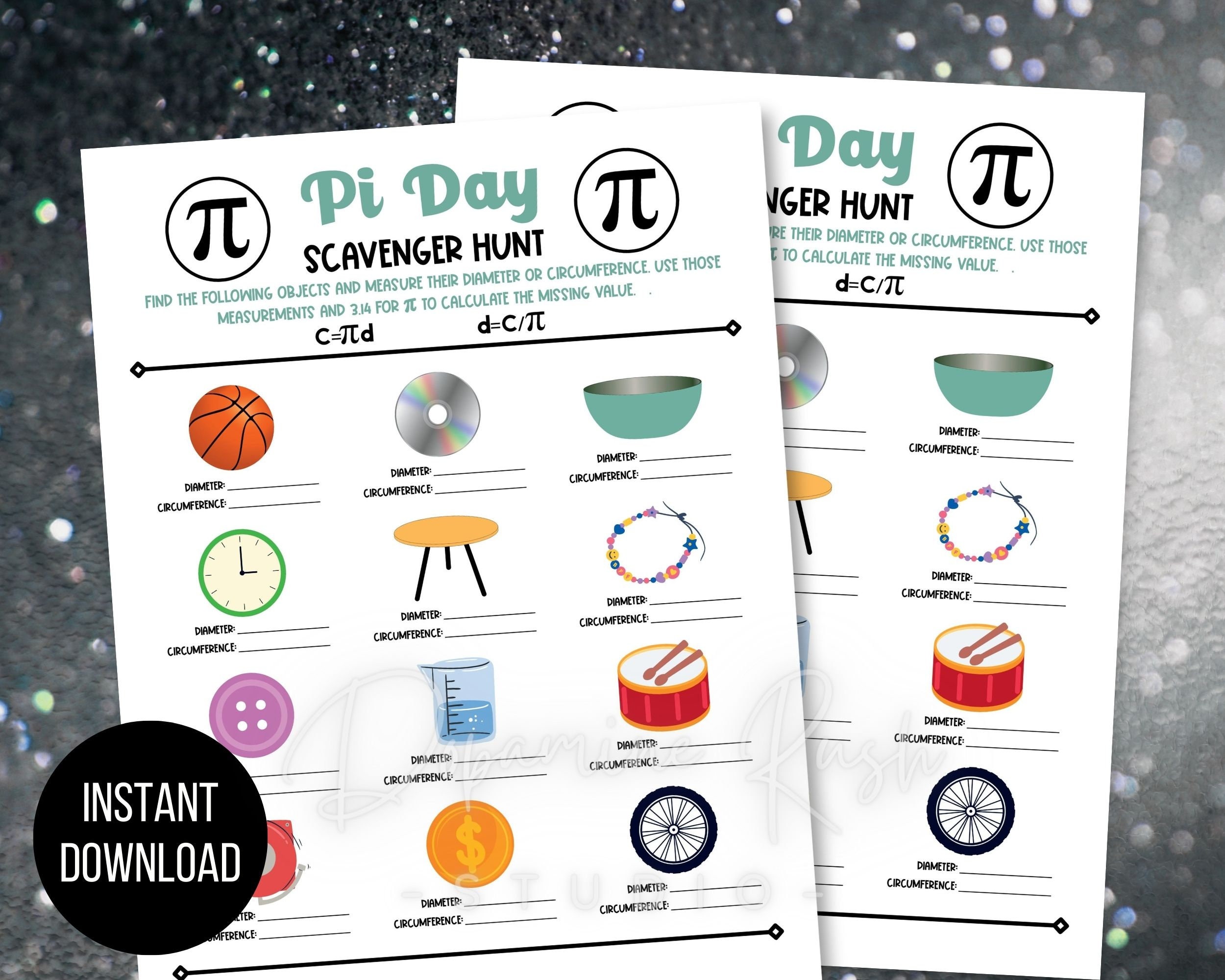 Printable Pi Day Scavenger Hunt and Math Activity, Printable Pi Day ...
