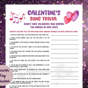 Printable Galentine’s Song Trivia, ,girls’ Night in Games, Ladies ...