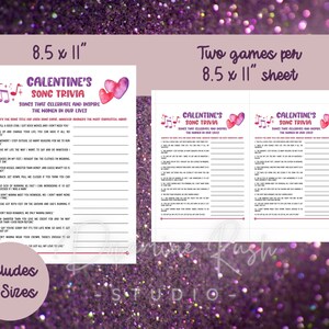 Printable Galentine’s Song Trivia, ,girls’ Night in Games, Ladies ...