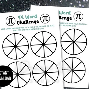 Printable Pi Day Word Challenge, Printable Pi Day Games,, March 14th ...
