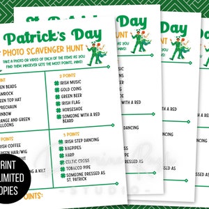Printable St. Patrick’s Day Scavenger Hunt, St. Patrick’s Day Games ...
