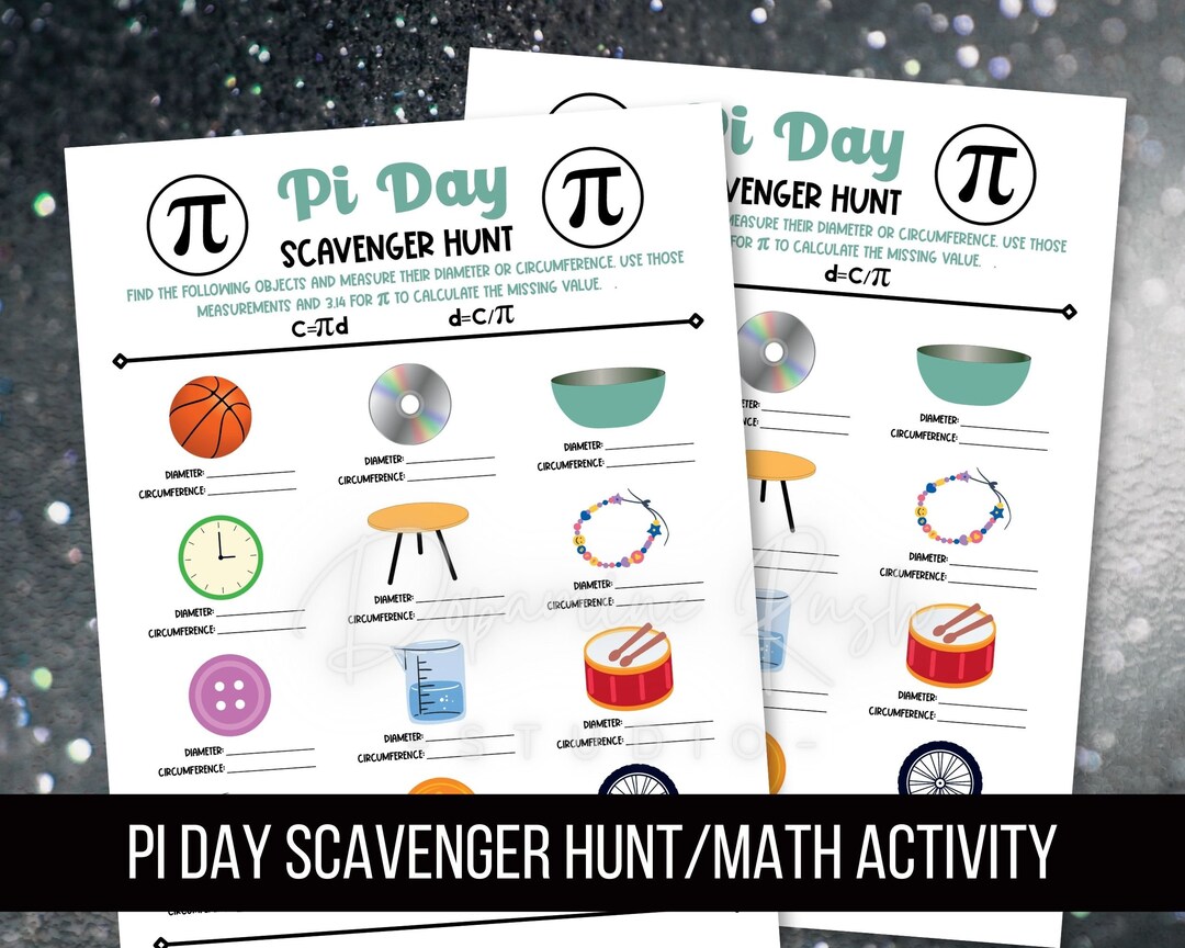 Printable Pi Day Scavenger Hunt and Math Activity, Printable Pi Day ...