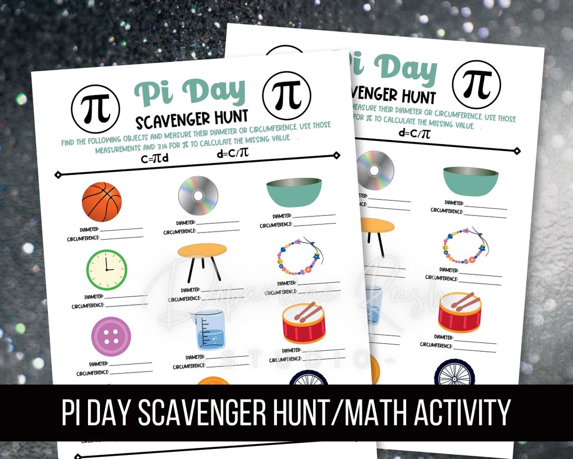 Printable Pi Day Scavenger Hunt and Math Activity, Printable Pi Day ...