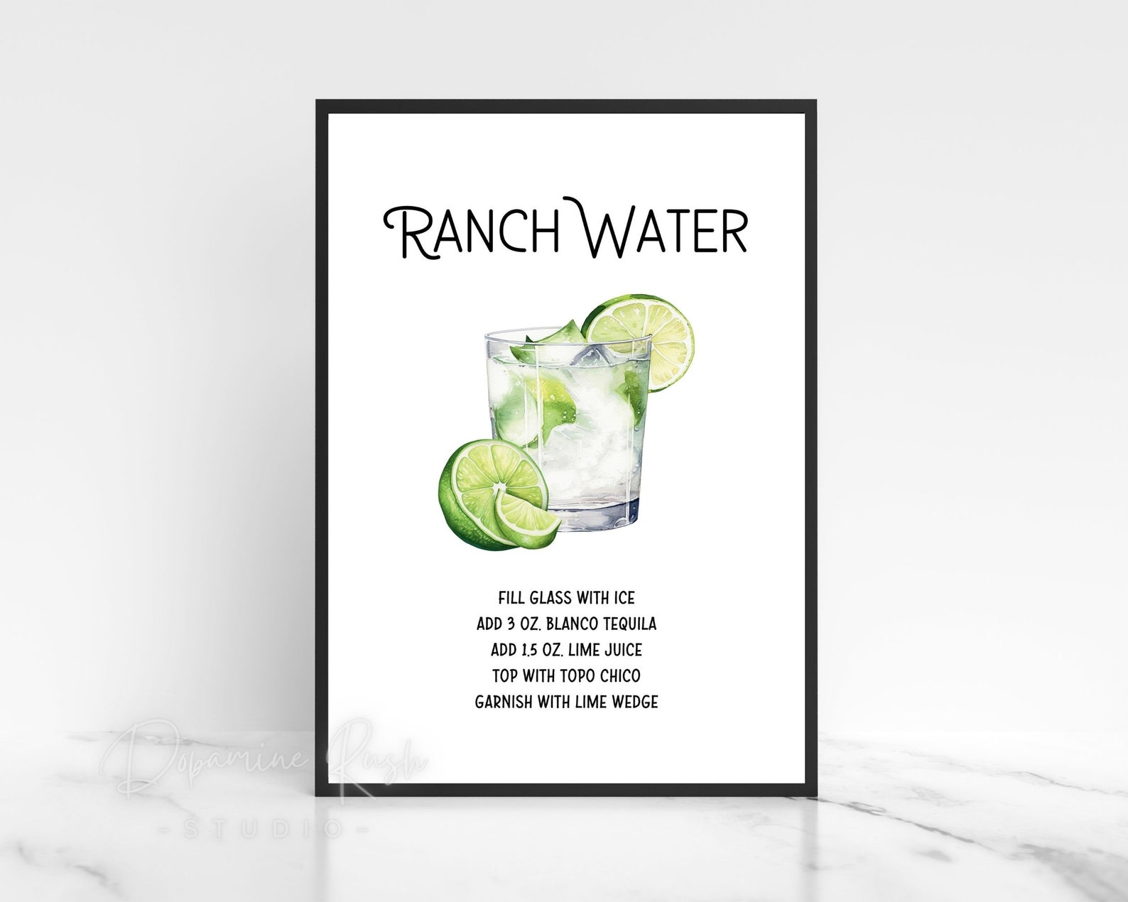 Printable Self-serve Ranch Water Cocktail 8x10” Sign, Ranch Water ...