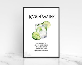 Ranch Water With Tajin Cocktail Recipe - Digital Illustration - Etsy