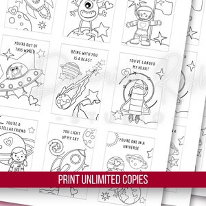 Printable Valentine’s Day Coloring Cards, Classroom Valentines ...