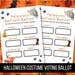 Printable Halloween Costume Contest Voting 5 X 7" Ballot, Halloween ...