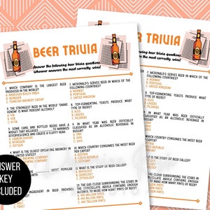 Printable Beer Trivia, Beer Games, Downloadable Beer Games, Bar Trivia ...