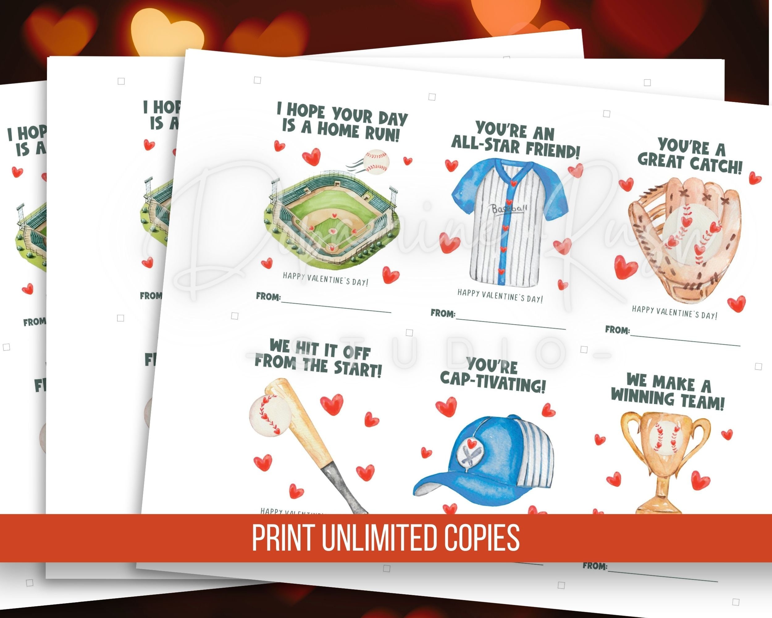 Printable Baseball Valentine 2.75 X 3.75 Cards, Baseball Classroom ...