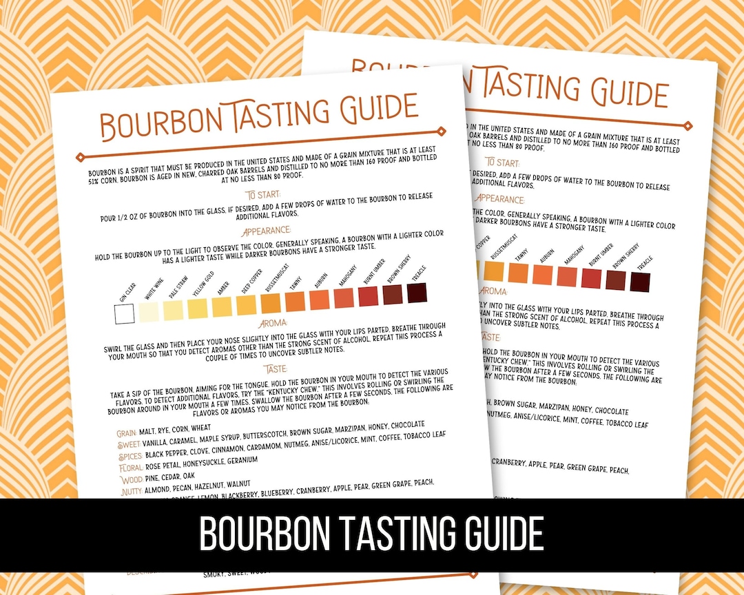 Printable Bourbon Tasting Guide, Bourbon Tasting, Bourbon Tasting Party ...