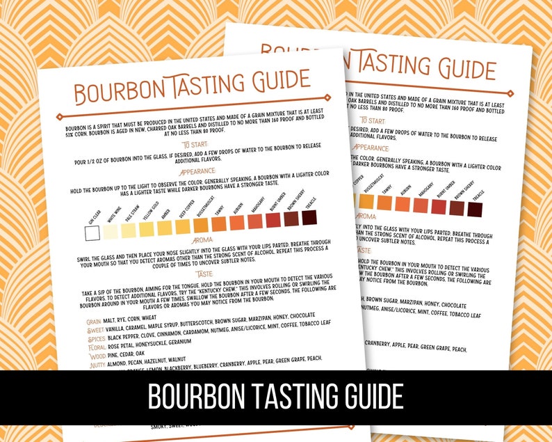 Printable Bourbon Tasting Guide, Bourbon Tasting, Bourbon Tasting Party ...