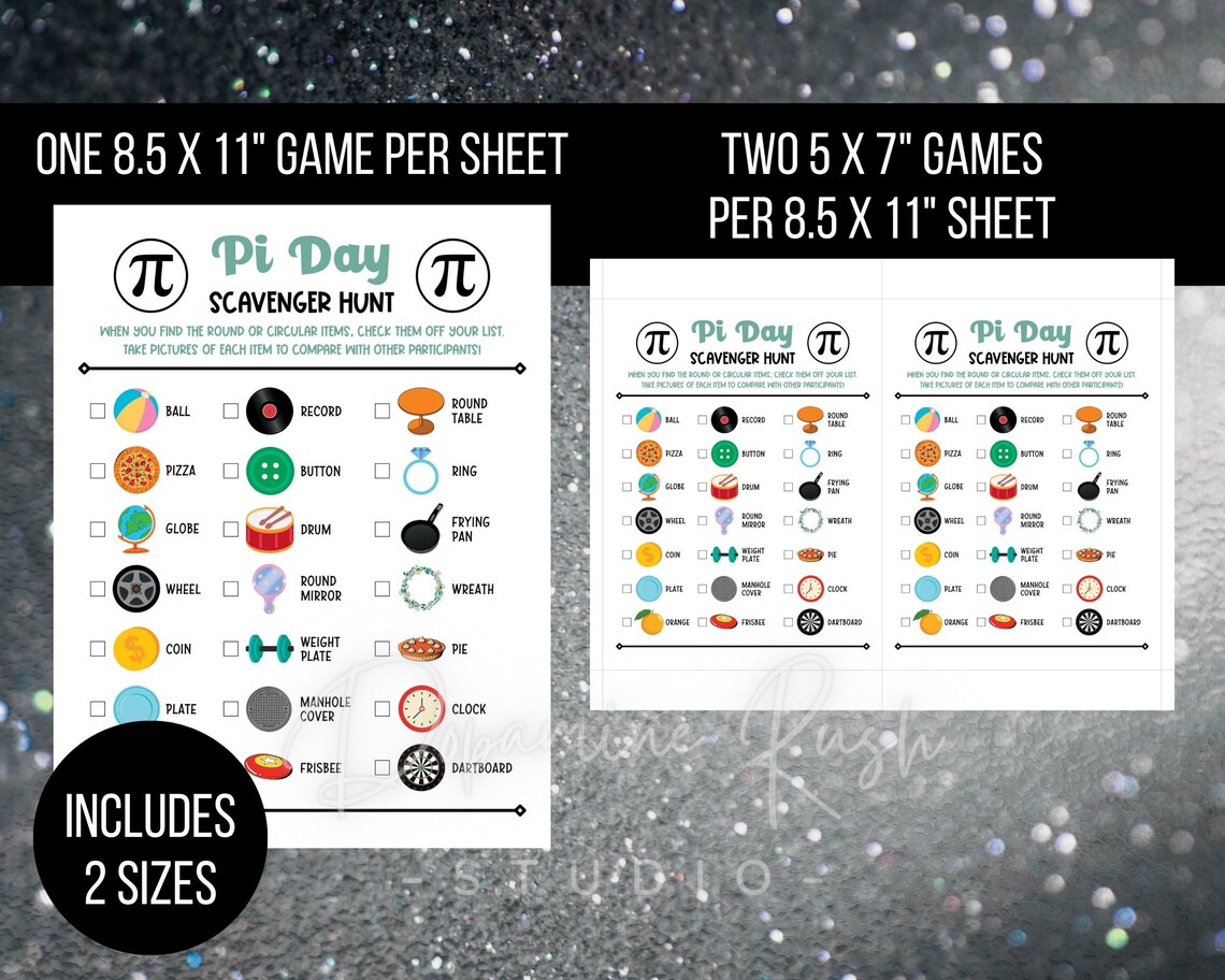 Printable Pi Day Scavenger Hunt, Printable Pi Day Games,, March 14th Pi ...