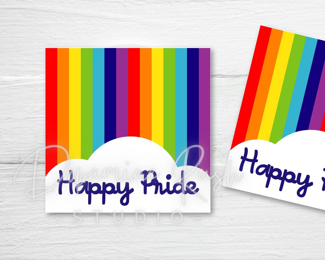 Printable Pride Square 2x2in Cookie Tags, Rainbow Pride Gift Tags ...