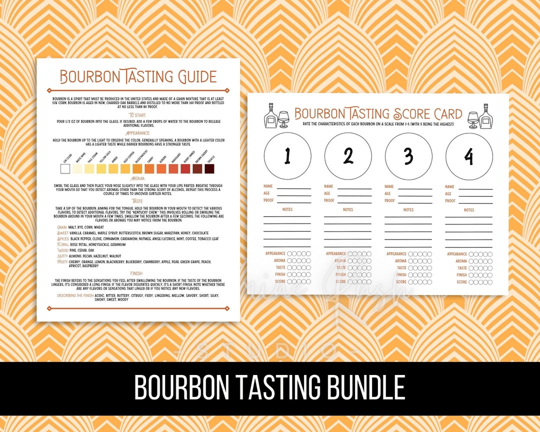 Printable Bourbon Tasting Bundle, Bourbon Tasting Party, Bourbon ...