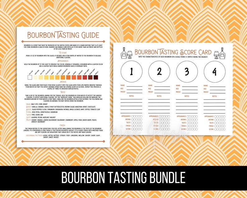 Printable Bourbon Tasting Bundle, Bourbon Tasting Party, Bourbon ...