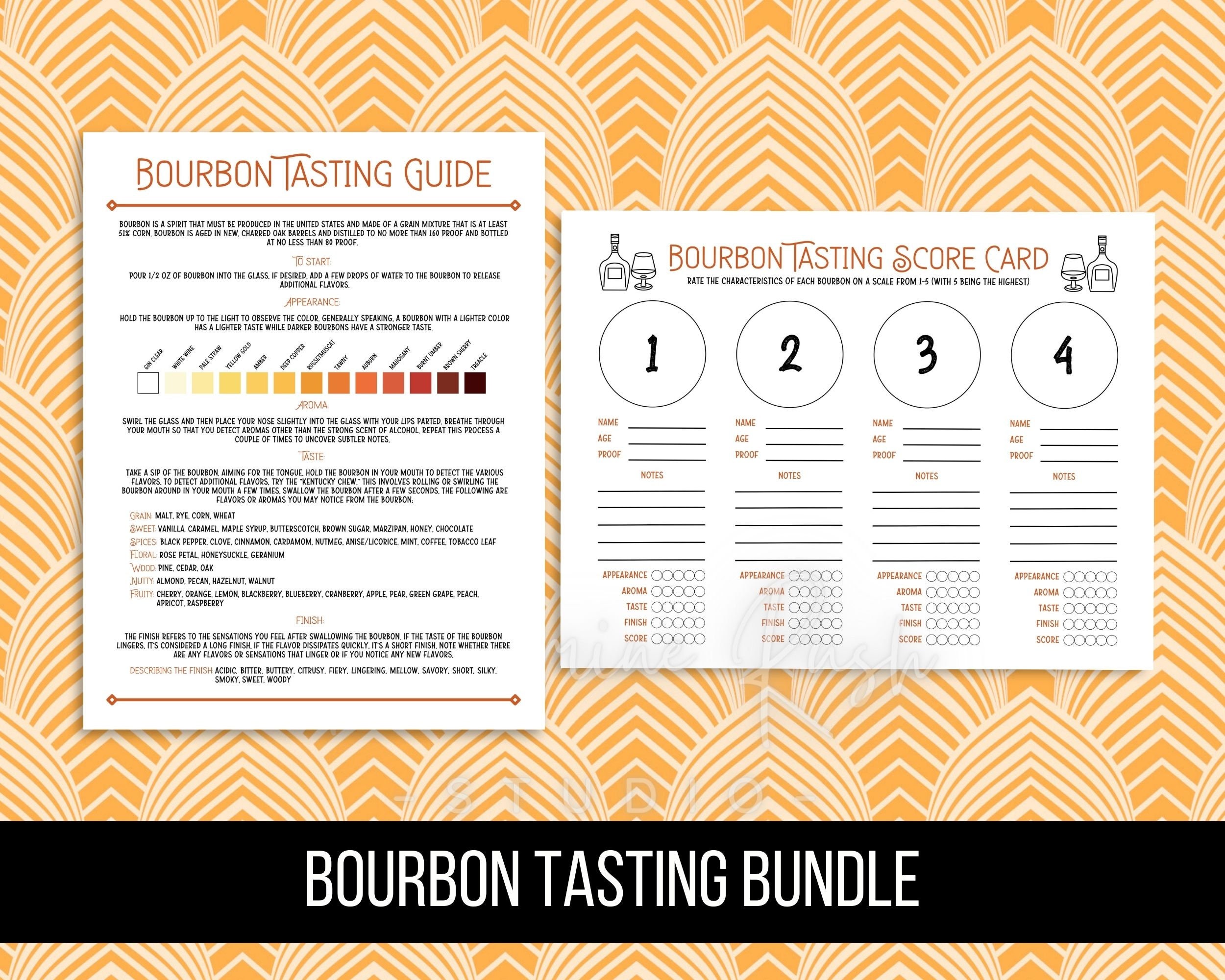 Printable Bourbon Tasting Bundle, Bourbon Tasting Party, Bourbon ...