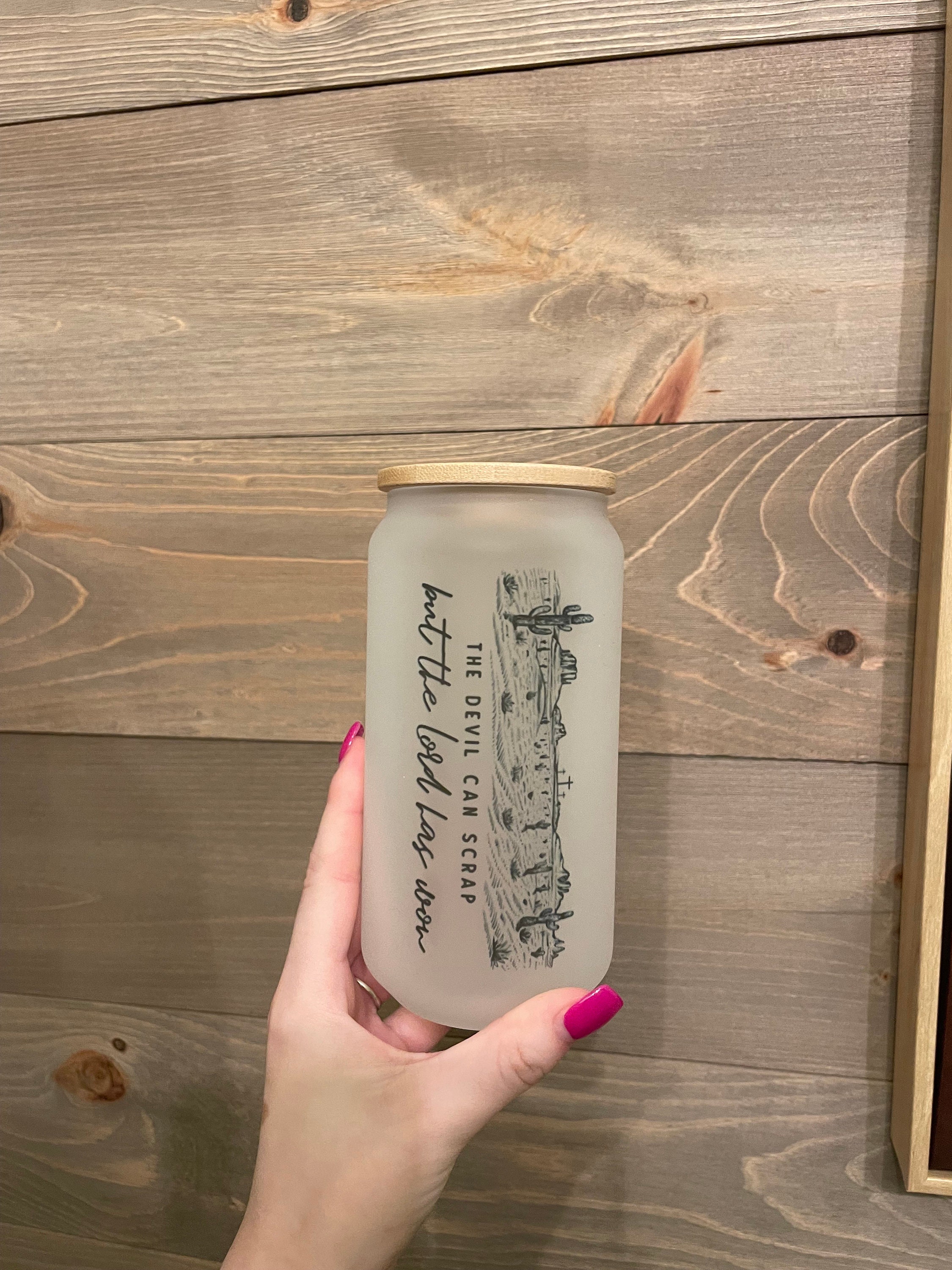 The Devil Can Scrap but the Lord Has Won Tumbler 16oz Glass Tumbler for ...