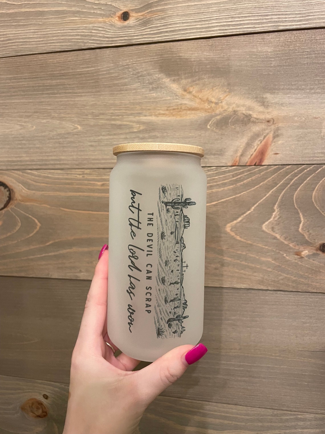 The Devil Can Scrap but the Lord Has Won Tumbler 16oz Glass Tumbler for ...