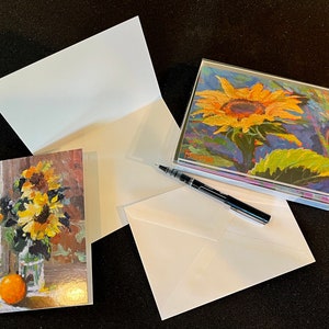 Sunflower Note Cards | Stationary Set | Sunflower Cards 10 Count ...
