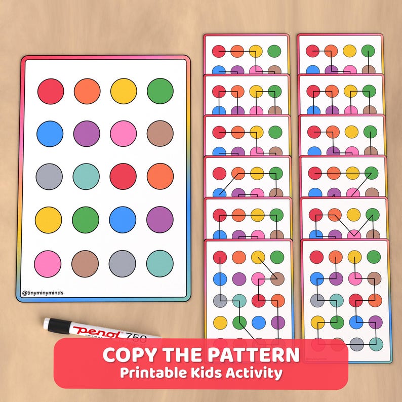 Copy the Pattern Activity: Fine Motor Skills, Preschool Learning (PDF ...