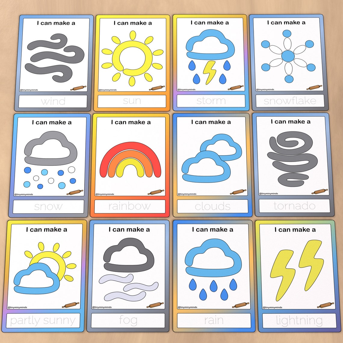 Weather Play Dough Mats, Printable Fun for Fine Motor Skills, Preschool ...