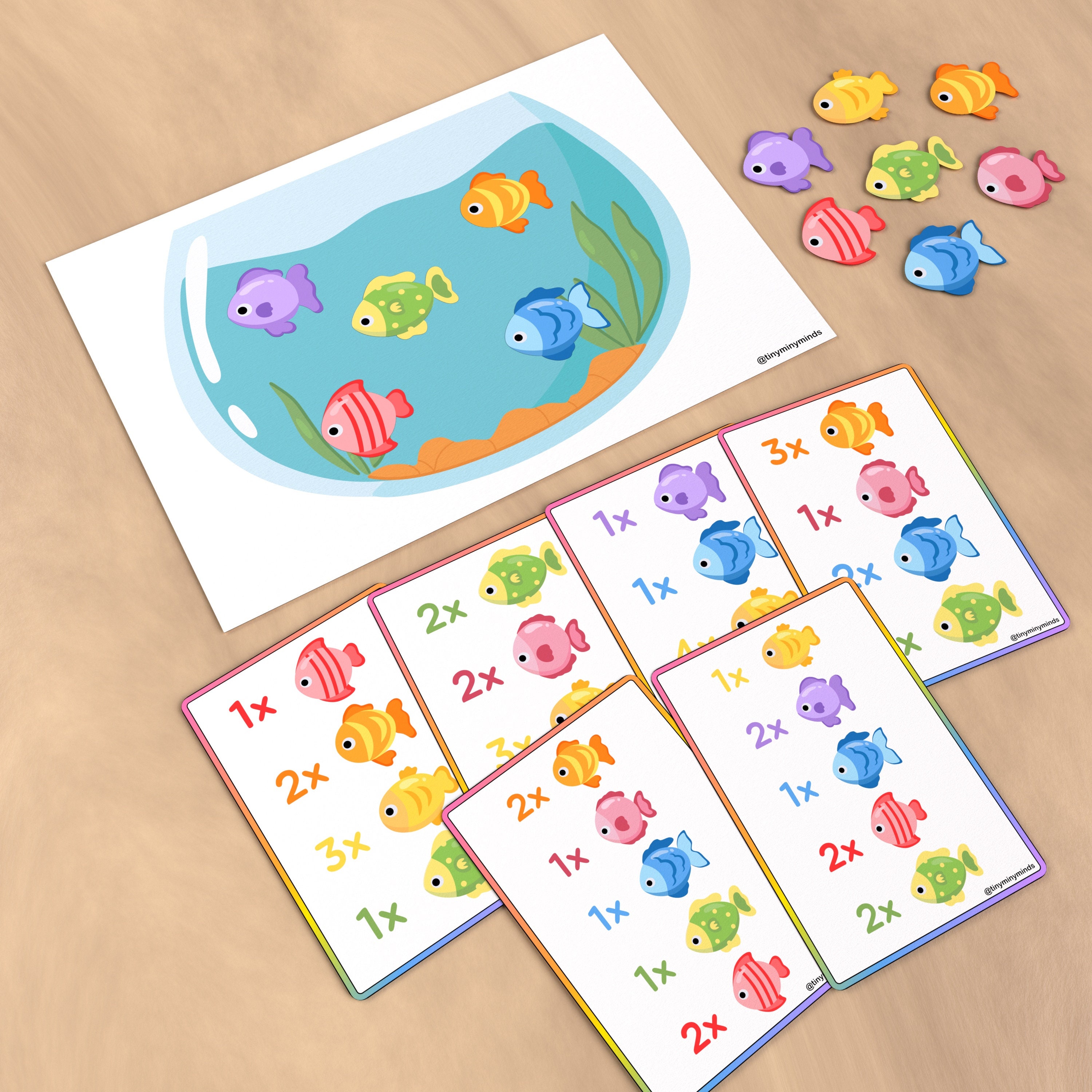 Fish Counting Activity: Fine Motor Skills, Preschool Learning (PDF ...