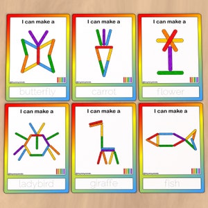 Popsicle Sticks Activity Cards: Fine Motor Skills, Preschool Learning ...