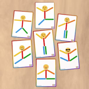 Popsicle Stick Stickman Activity Cards, Printable Learning Games ...