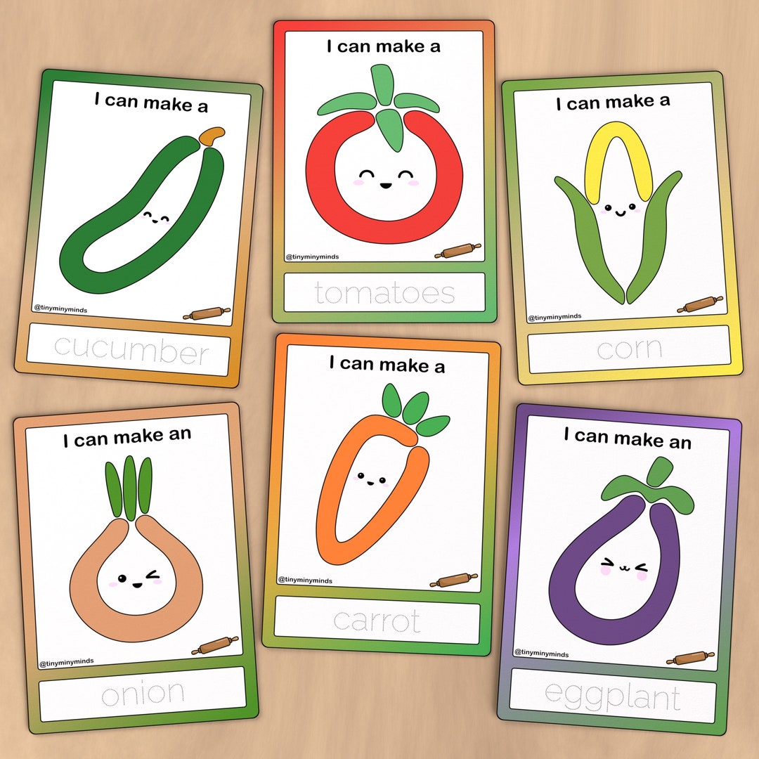 Vegetables Play Dough Mats: Fine Motor Skills, Preschool Learning (PDF ...