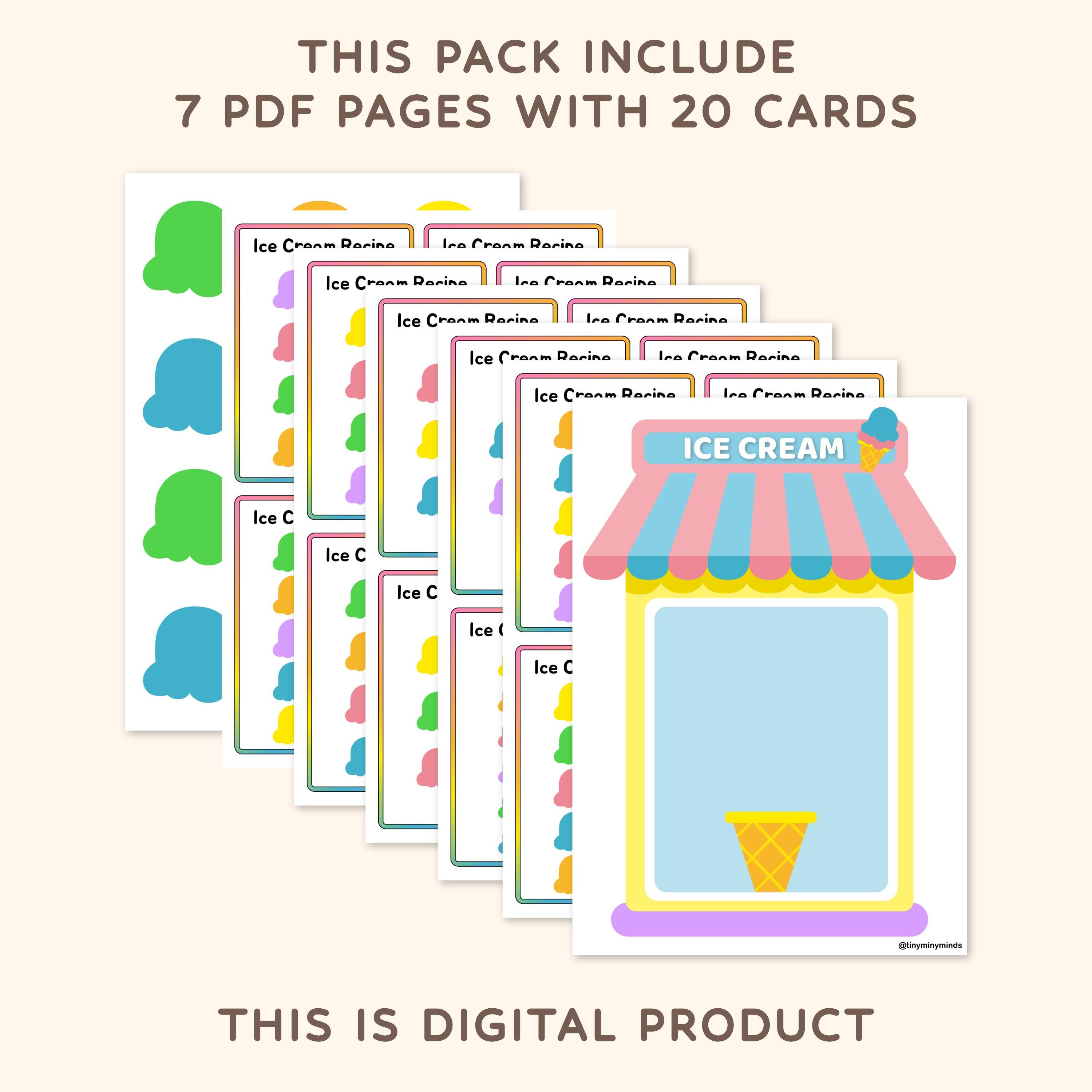 Ice Cream Recipe Game: Printable Color Matching Activity (digital ...