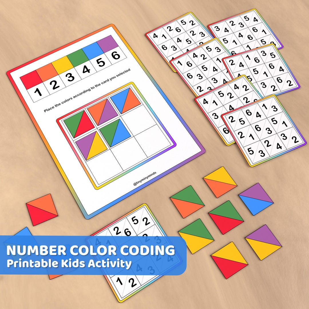 Number Color Coding Activity, Printable Fun for Fine Motor Skills ...