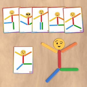 Popsicle Stick Stickman Activity Cards, Printable Learning Games ...