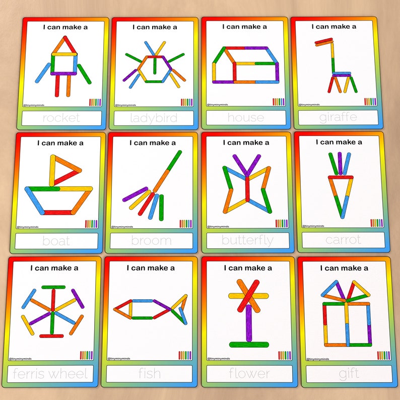 Popsicle Sticks Activity Cards , Printable Fun for Fine Motor Skills ...