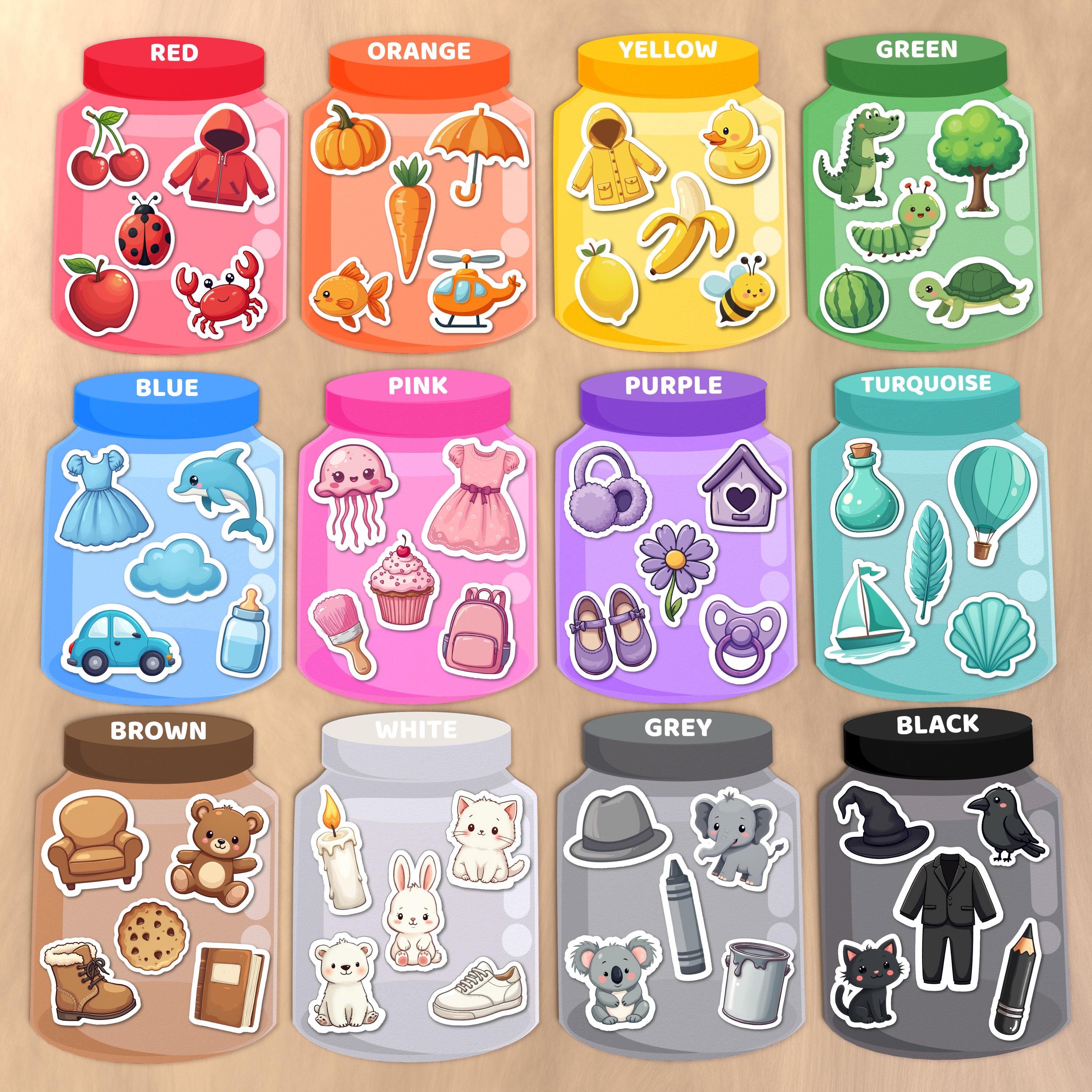 Color Sorting Jars Printable: Fine Motor Skills Activity (PDF) - Etsy