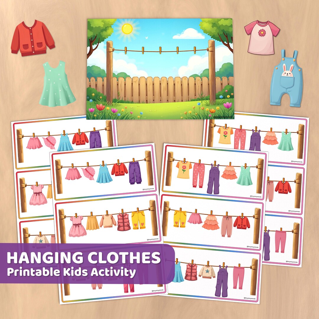 Clothes Sorting Printable: Fine Motor Skills Activity (PDF) - Etsy