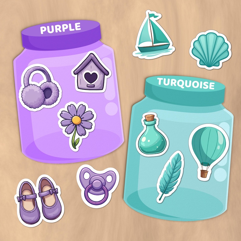 Color Sorting Jars Printable: Fine Motor Skills Activity (PDF) - Etsy