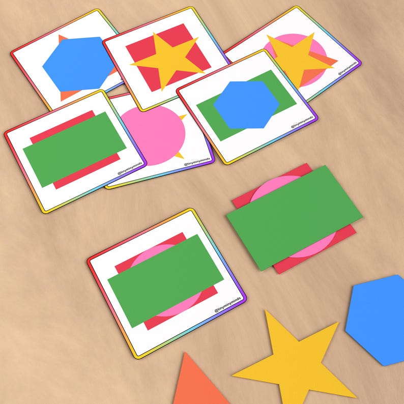 Stacking Shapes Activity: Printable Pattern Cards (PDF Download) - Etsy